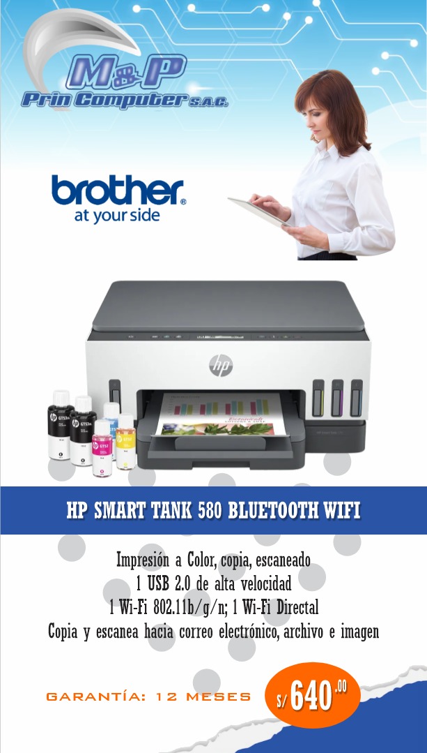 MULTIFUNCIONAL HP SMART TANK 580 WIRELESS – M&P
